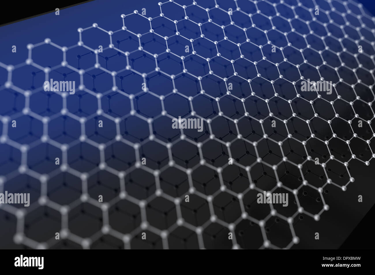 Graphen Illustration. 3D Render Model of Graphene Material Molecule ...