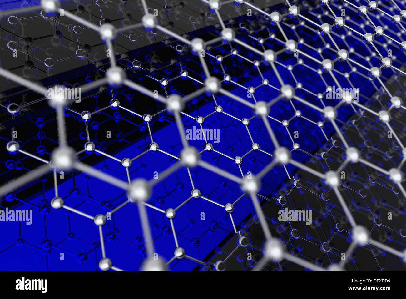Graphene Sheet Illustration. 3D Model of Graphene Molecule Structure ...