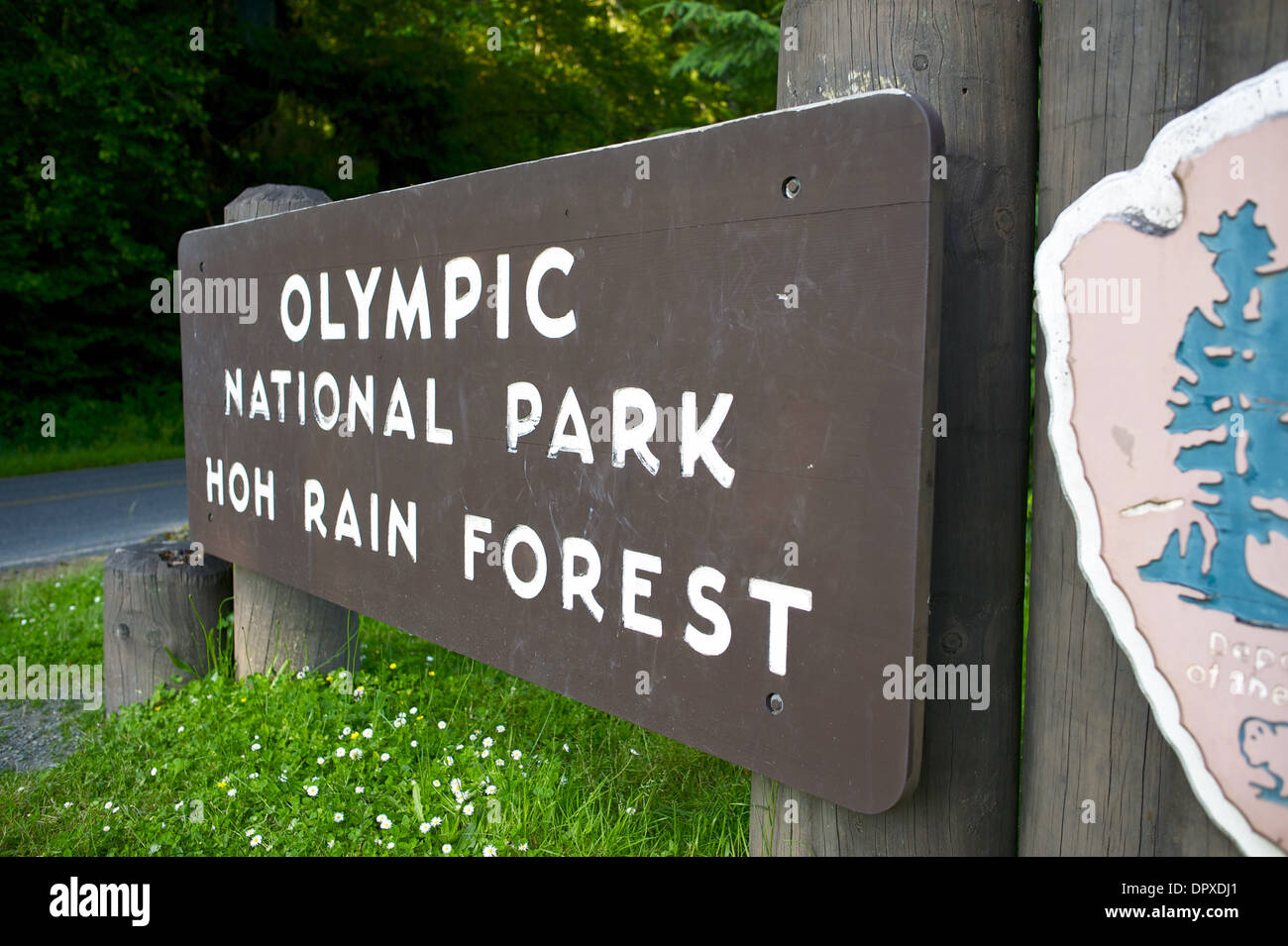 Olympic National Park - Hoh Rain Forest Wood Sign. Washington, United ...