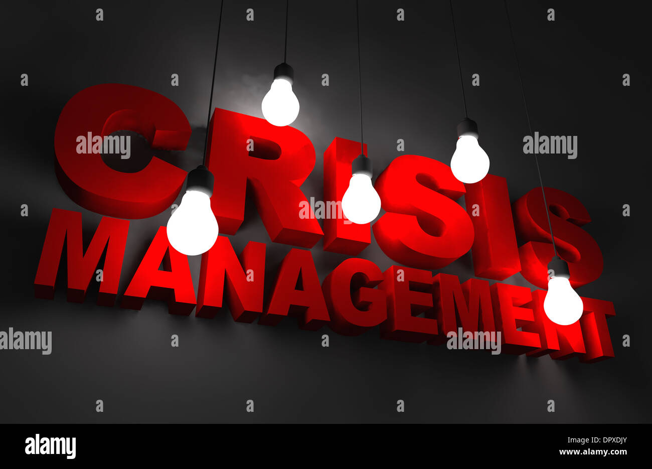 Crisis Management Concept Illustration. Red Letters Illuminated by ...