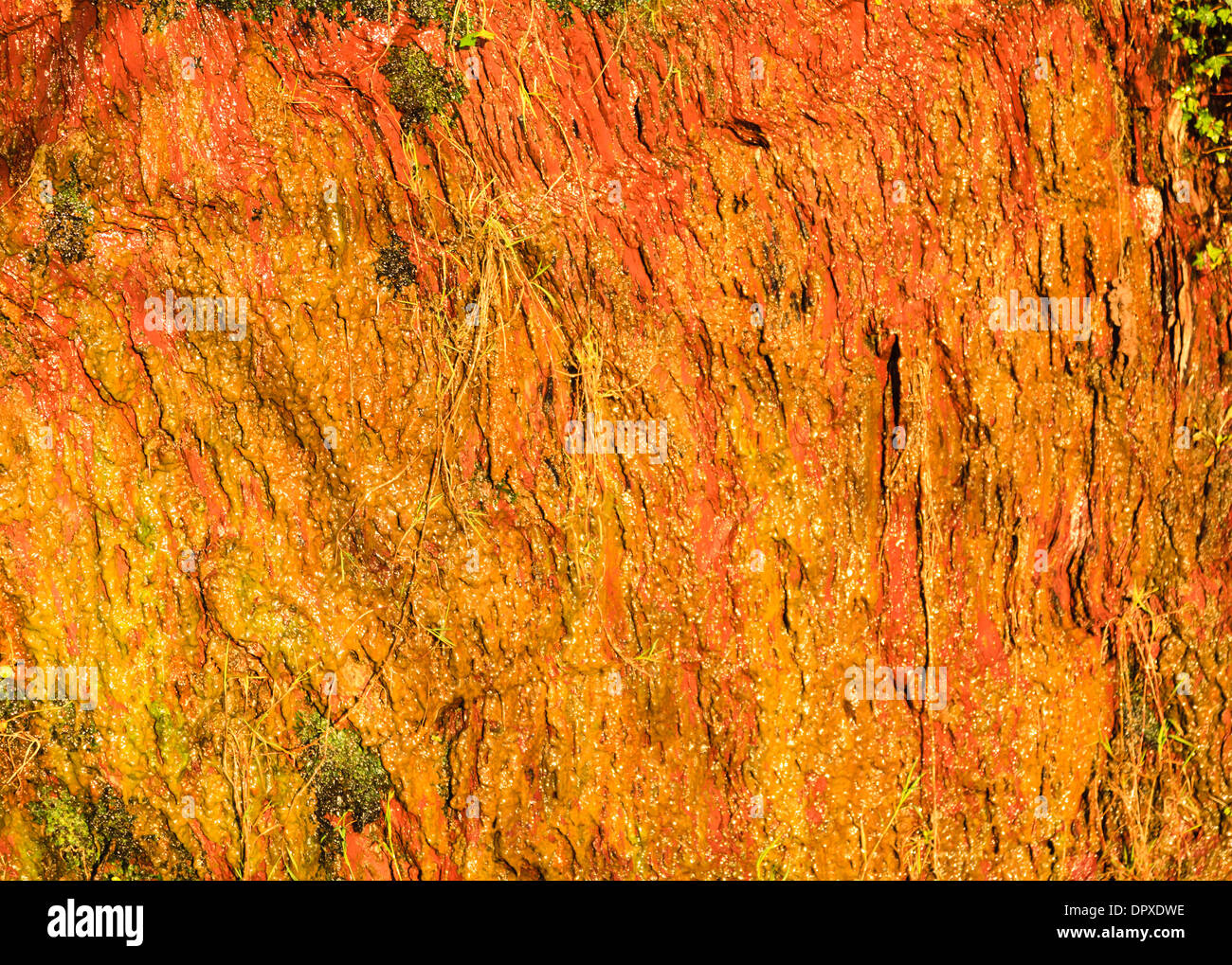 Background of orange wet stone rock wall texture outdoor Stock Photo ...