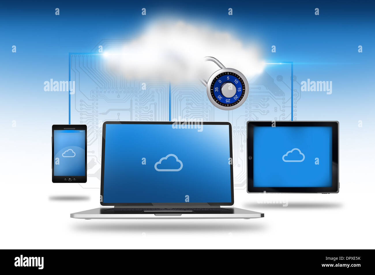 Cloud Storage Illustration. Abstract Cloud Computing Illustration with ...