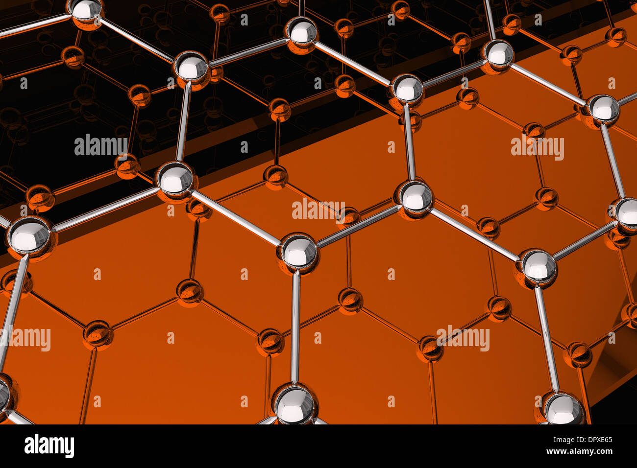 Graphene Technology. 3D Model of Graphene Molecule Structure Stock ...
