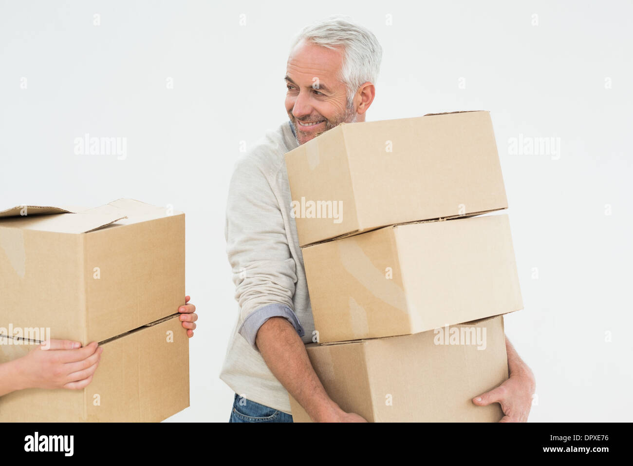 Man carrying boxes hi-res stock photography and images - Alamy