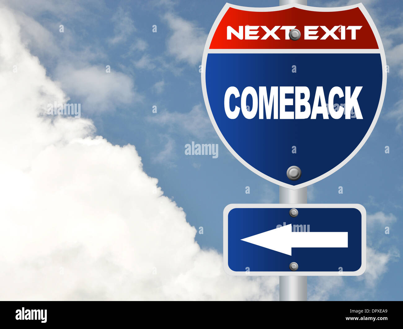 Comeback road sign Stock Photo - Alamy
