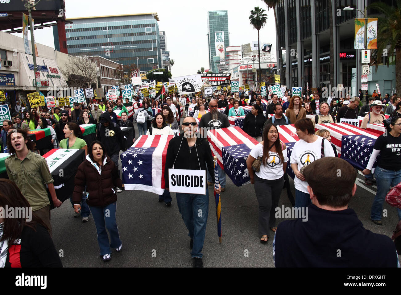 Mar 21, 2009 - Hollywood, California, USA - A large anti-war protest ...