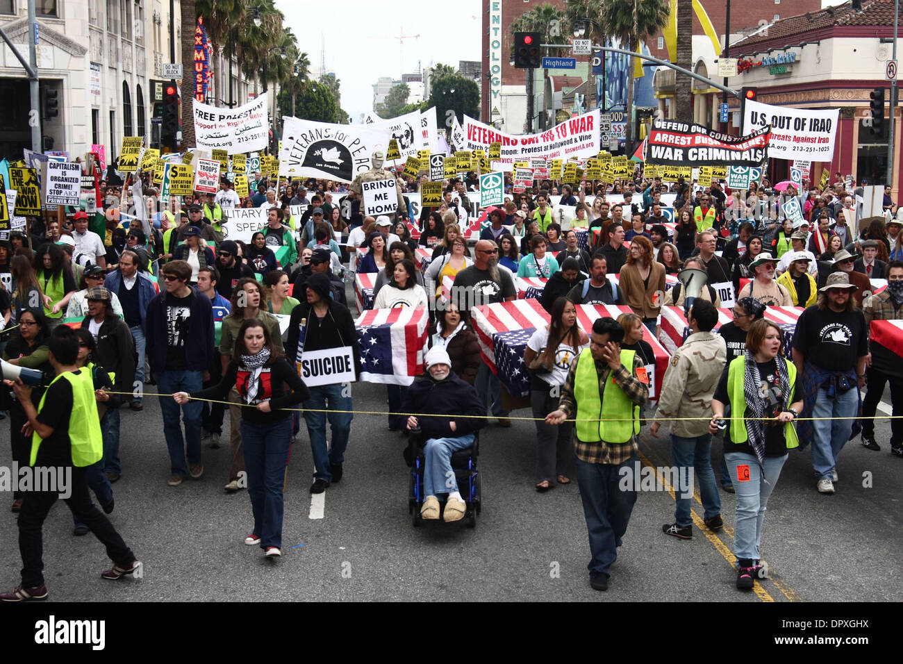 Mar 21, 2009 - Hollywood, California, USA - A large anti-war protest ...