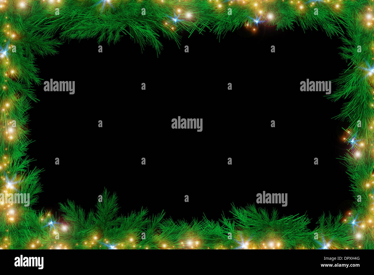 Holiday Framework Isolated on Back. Christmas Spruce Fir Frame with ...