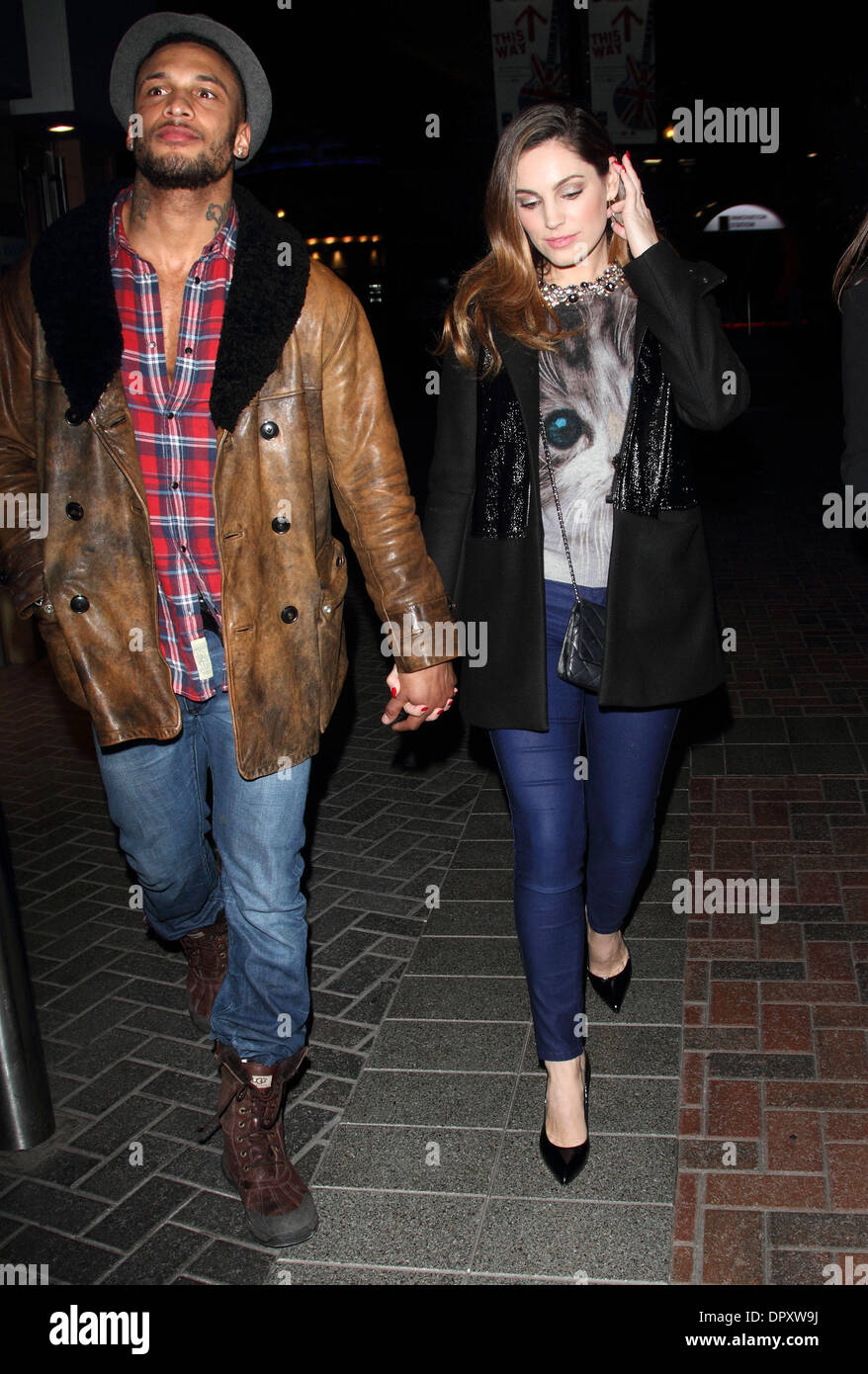 London, UK. 16th January 2014. Kelly Brook seen at the London O2 - with ...