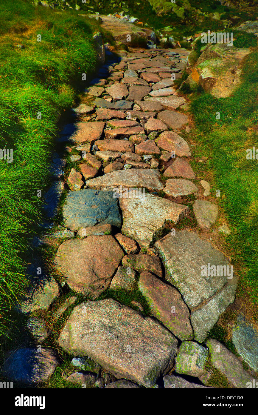Stone path in mountains Stock Photo - Alamy