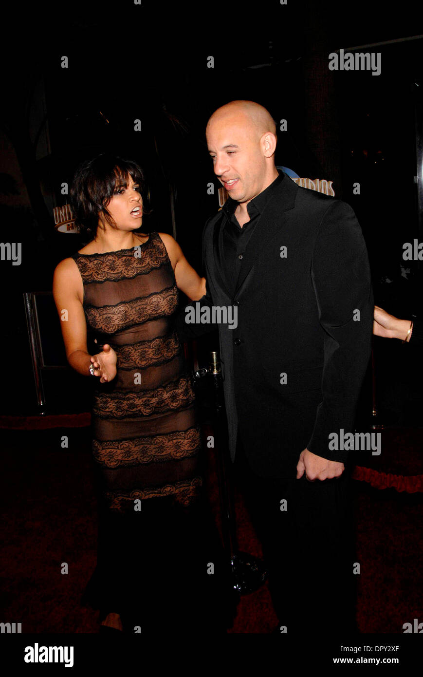 MICHELLE RODRIGUEZ and VIN DIESEL during the premiere of the new movie ...