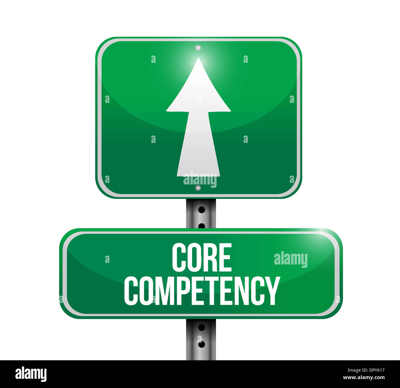 core competency road sign illustration design over a white background ...