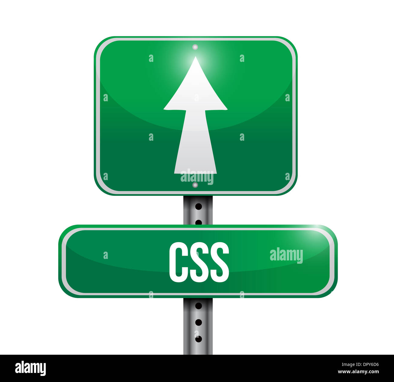 css road sign illustration over a white background Stock Photo - Alamy