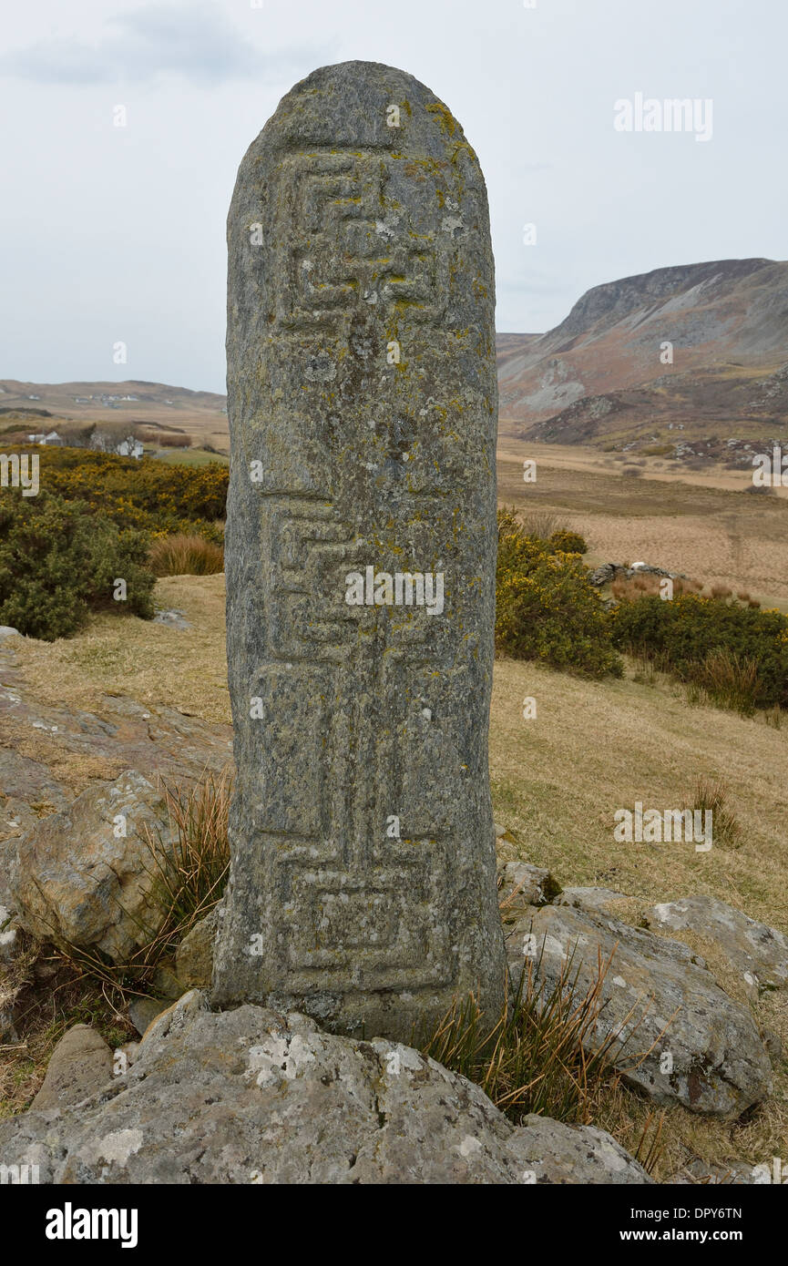 Early Christian inscribed cross pillar Glencolumbkille County Donegal ...