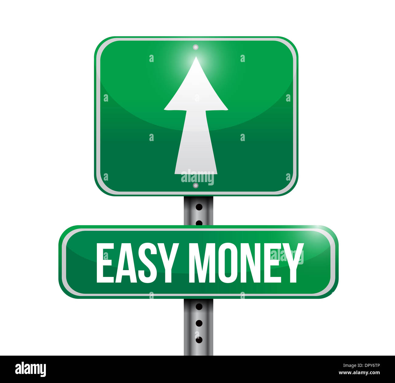 easy money road sign illustration design over a white background Stock ...