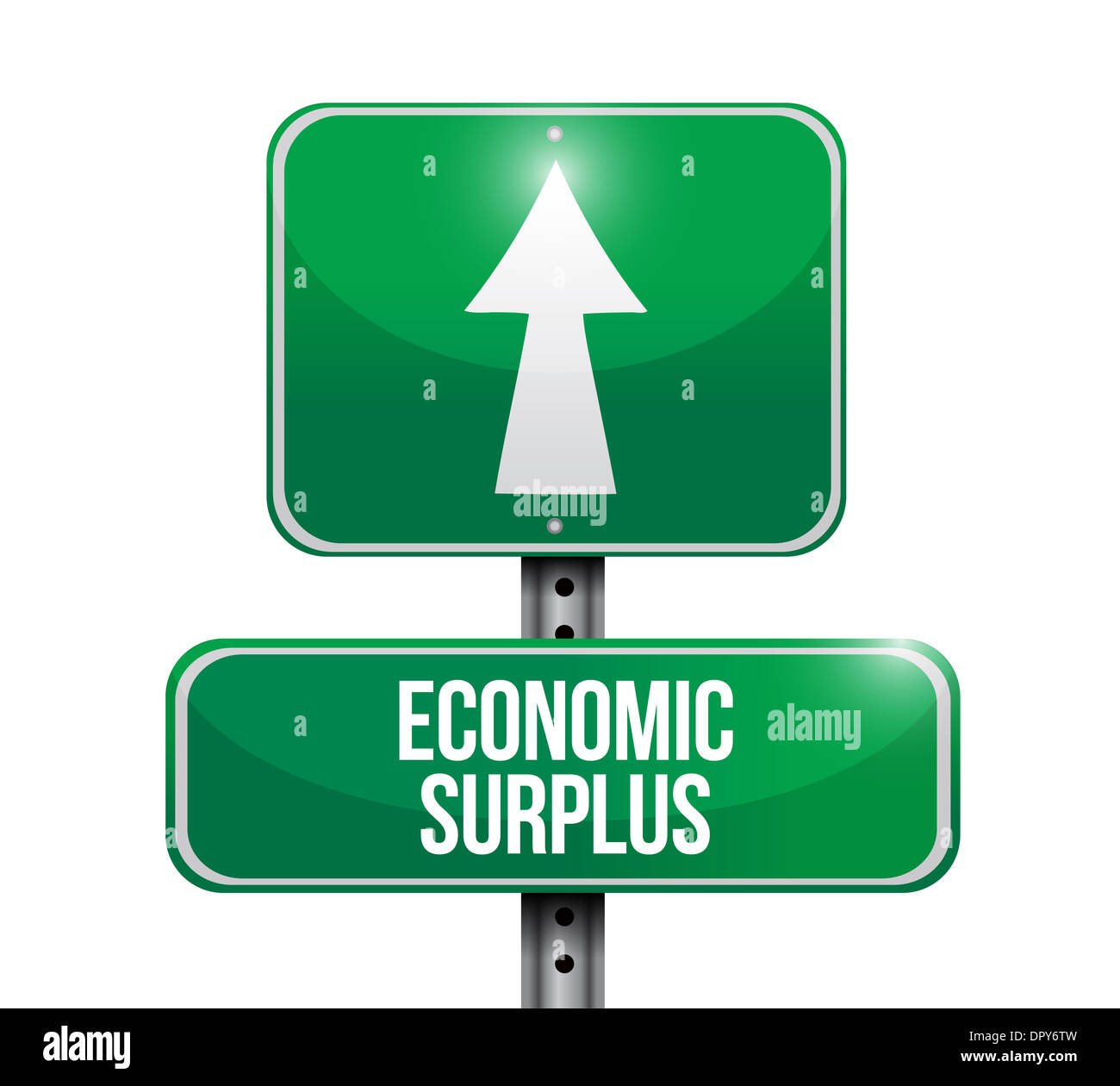 economic surplus road sign illustration design over white Stock Photo ...