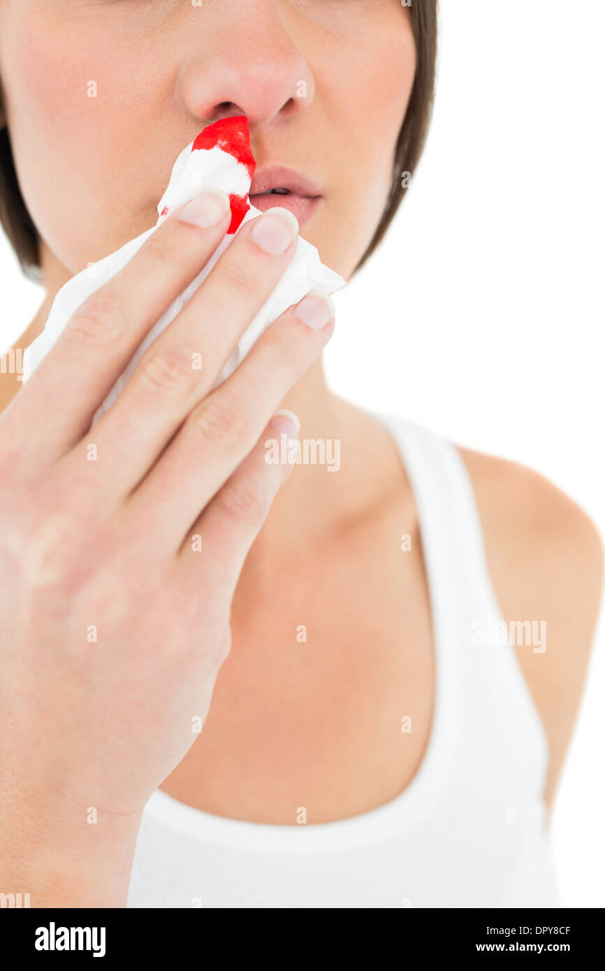 Beautiful young woman bleeding hi-res stock photography and images - Alamy