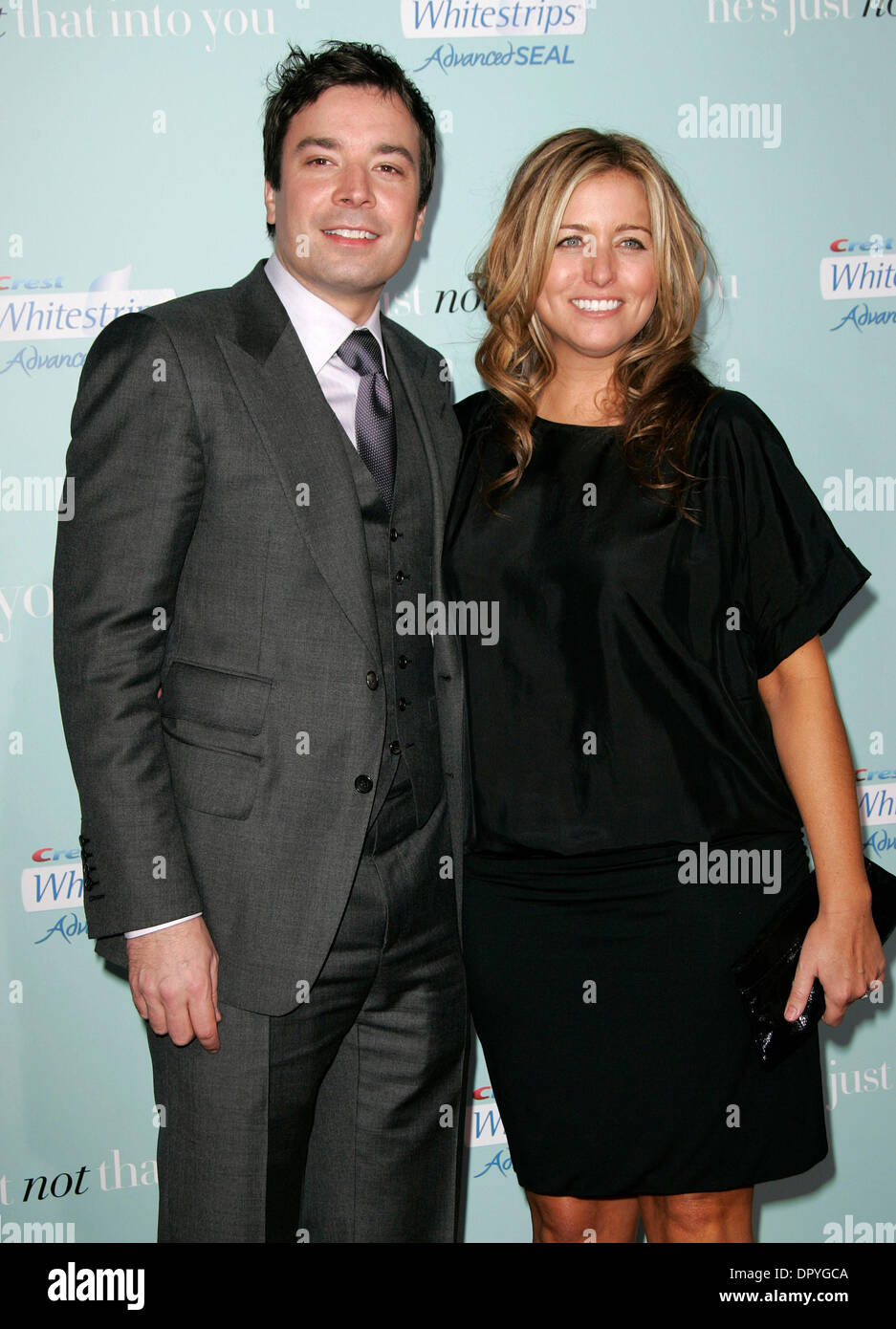Feb 2, 2009 - Hollywood, California, USA - Actor JIMMY FALLON & Wife ...