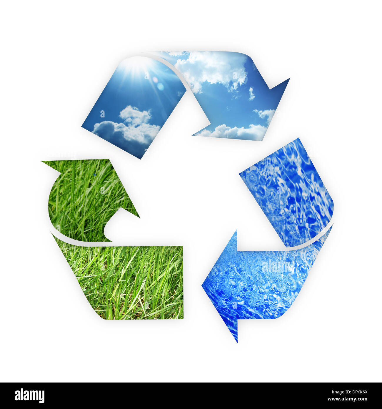 recycle Three arrows Stock Photo - Alamy