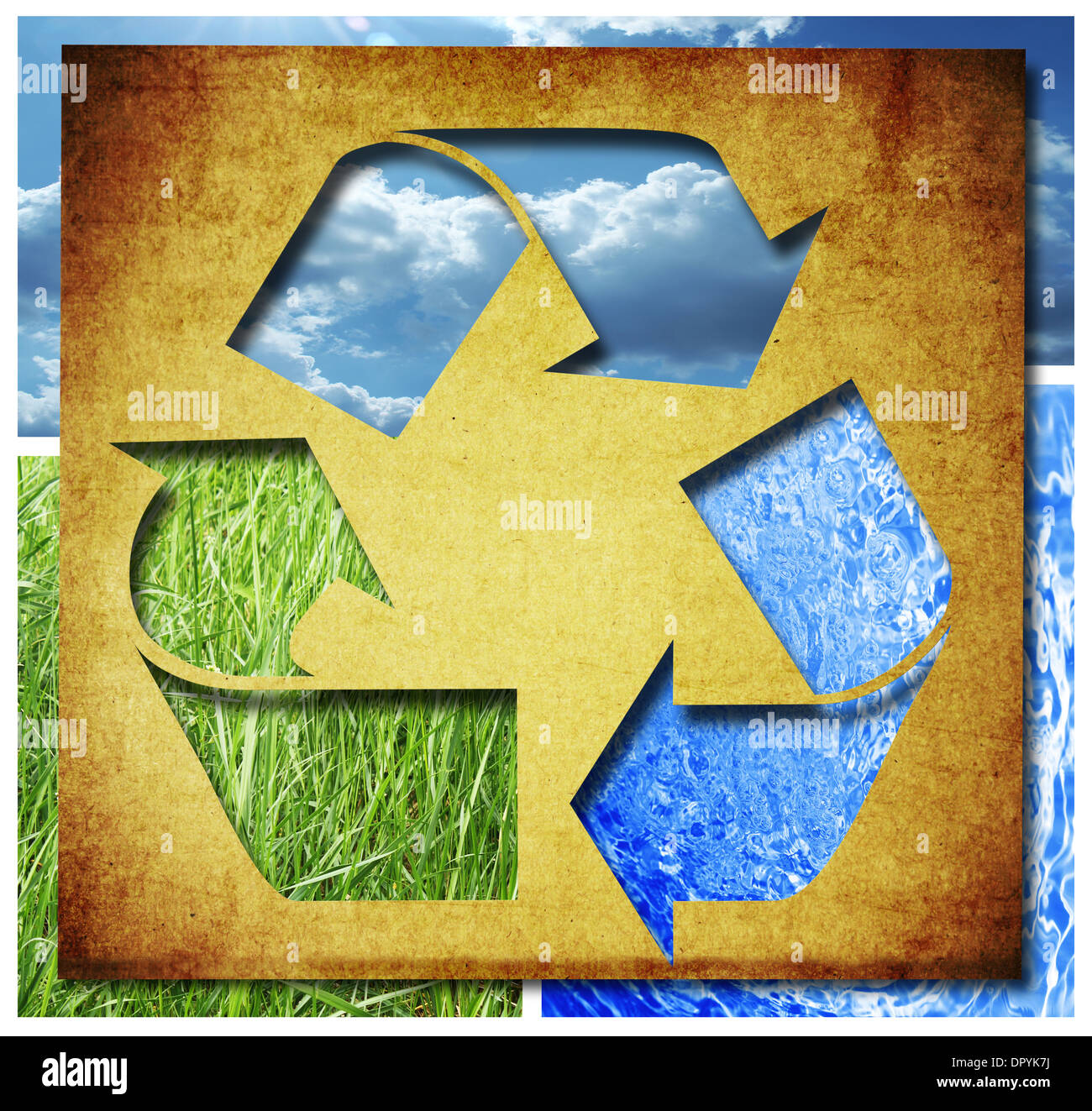 recycle Three arrows Stock Photo - Alamy