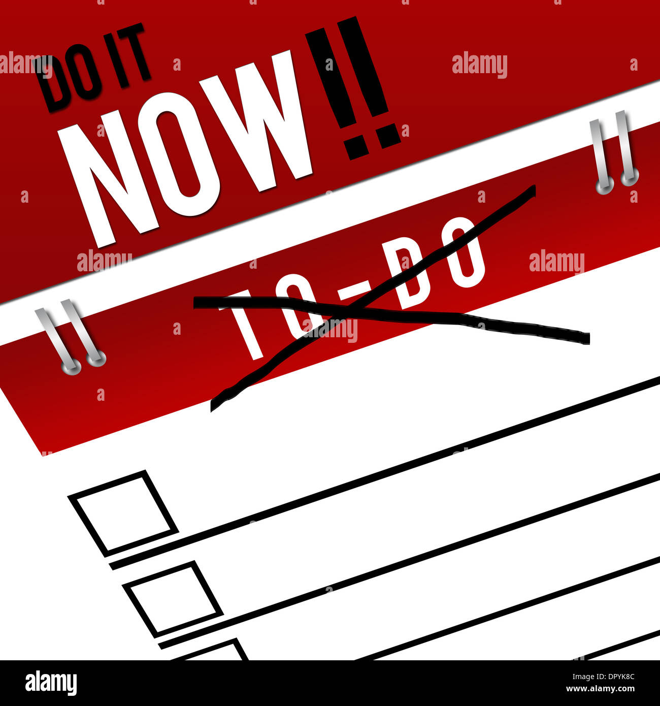 Do It Now - Corssed To Do List Stock Photo - Alamy