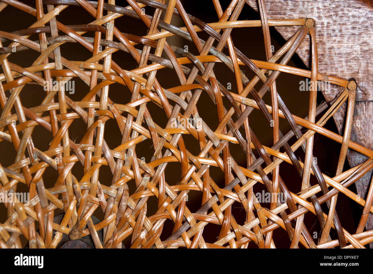 closeup abstract of patterns and textures on wicker weave on chair ...