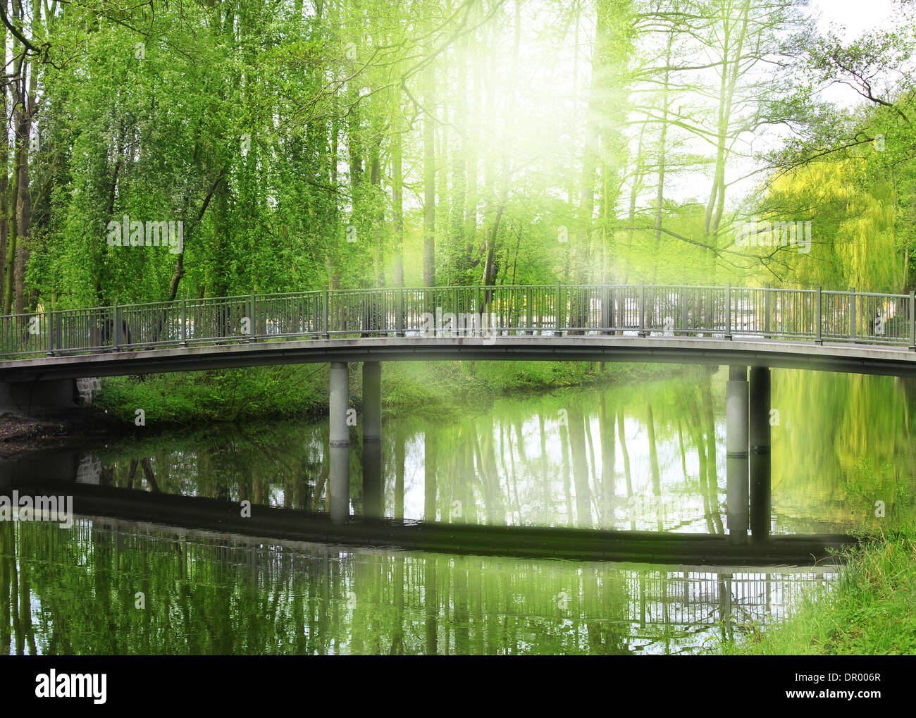 bridge, sun, landscape Stock Photo - Alamy
