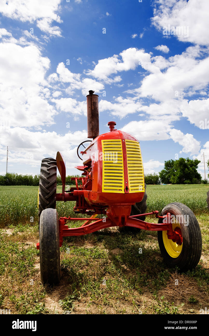 Red And Yellow Tractor Vintage Tractor Stock Photos & Red And Yellow ...