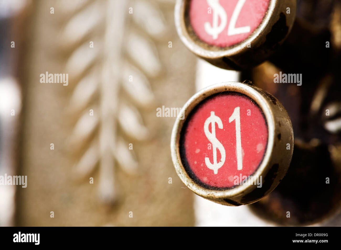 One Dollar Button Stock Photo - Alamy