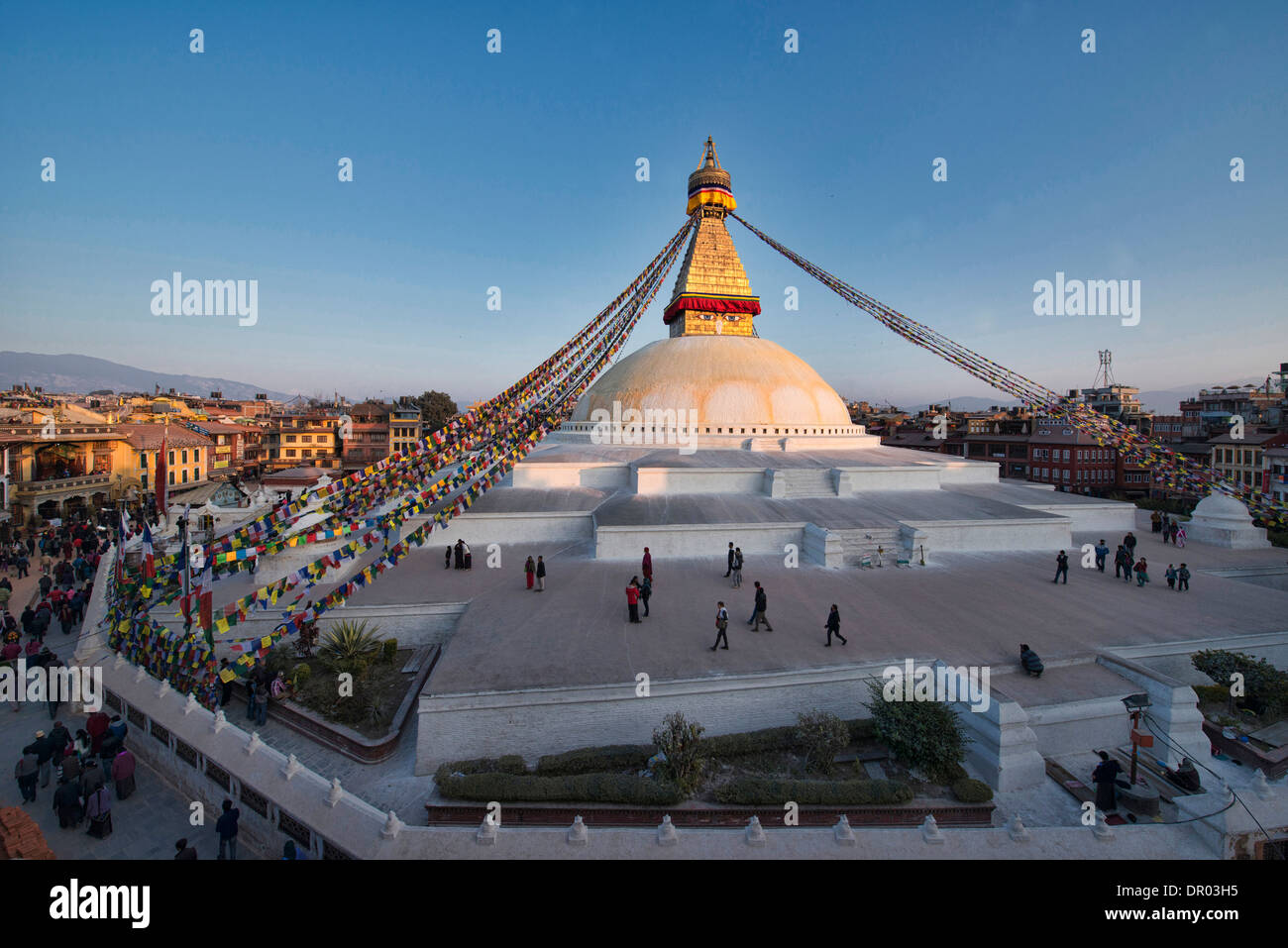 pilgrims at the Boudhanath Stupa in Kathmandu, Nepal Stock Photo - Alamy