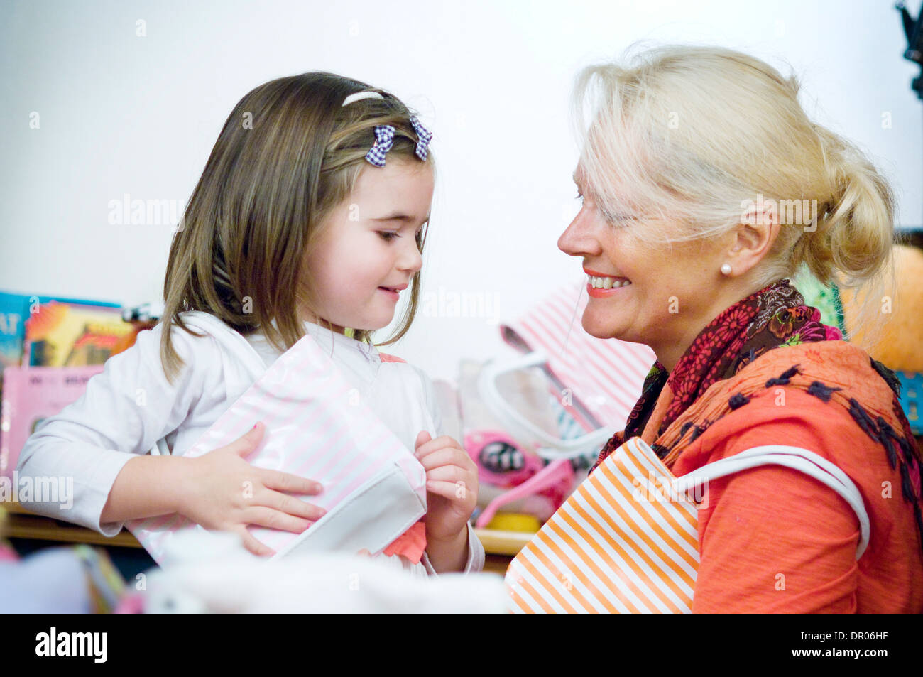 ELDERLY PERSON & CHILD Stock Photo - Alamy