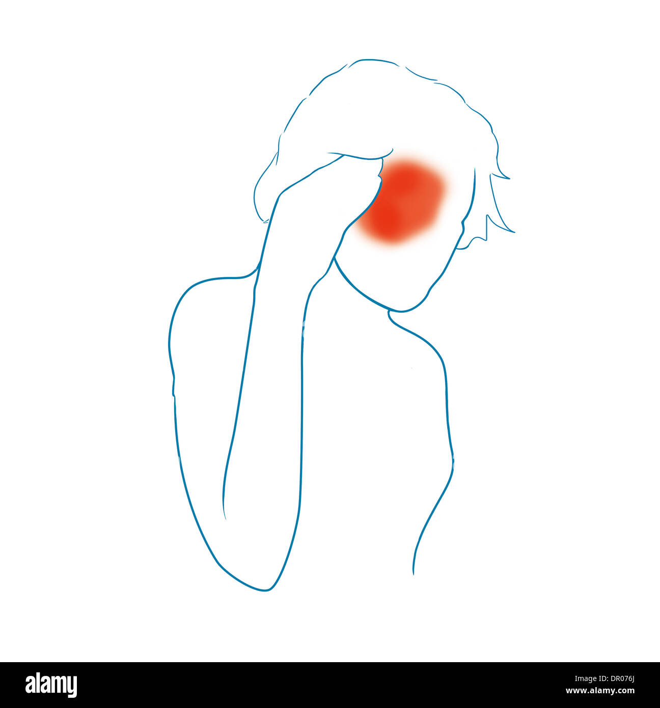 Headache drawing illustration female hi-res stock photography and ...