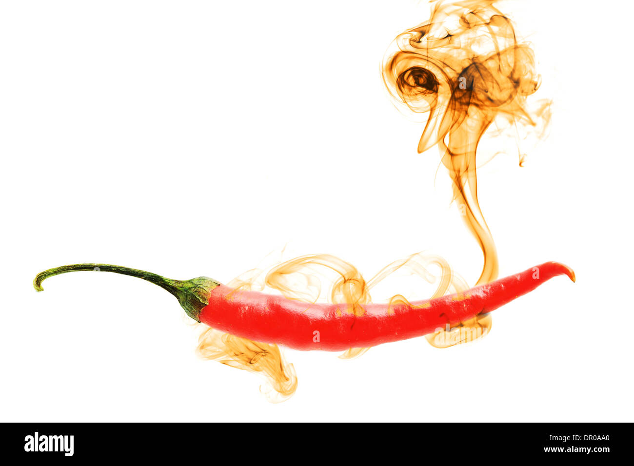 Red hot chilli pepper with flame isolated on white Stock Photo - Alamy