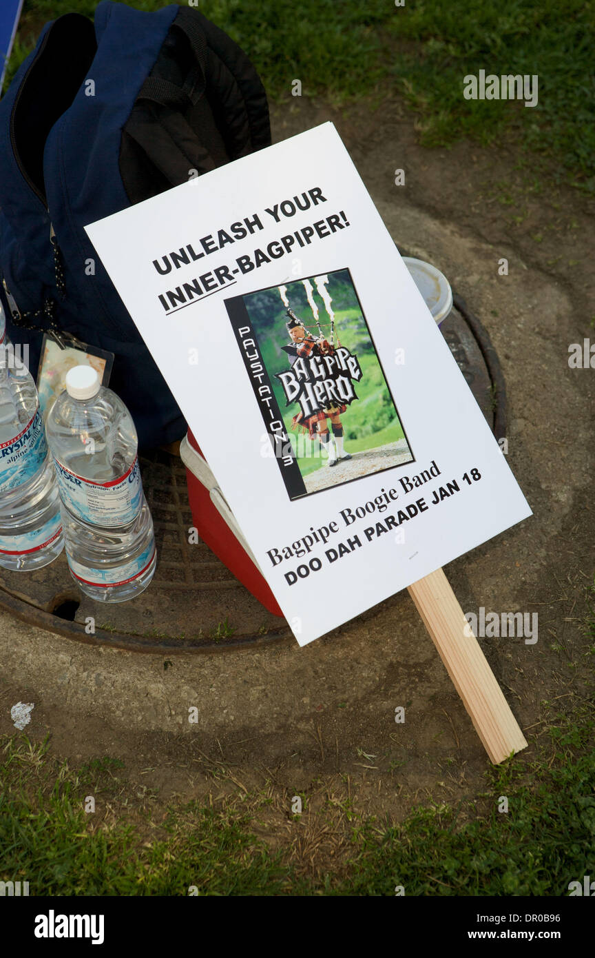 Jan 18, 2009 - Pasadena, California, USA - Bagpipe Hero sign during the ...