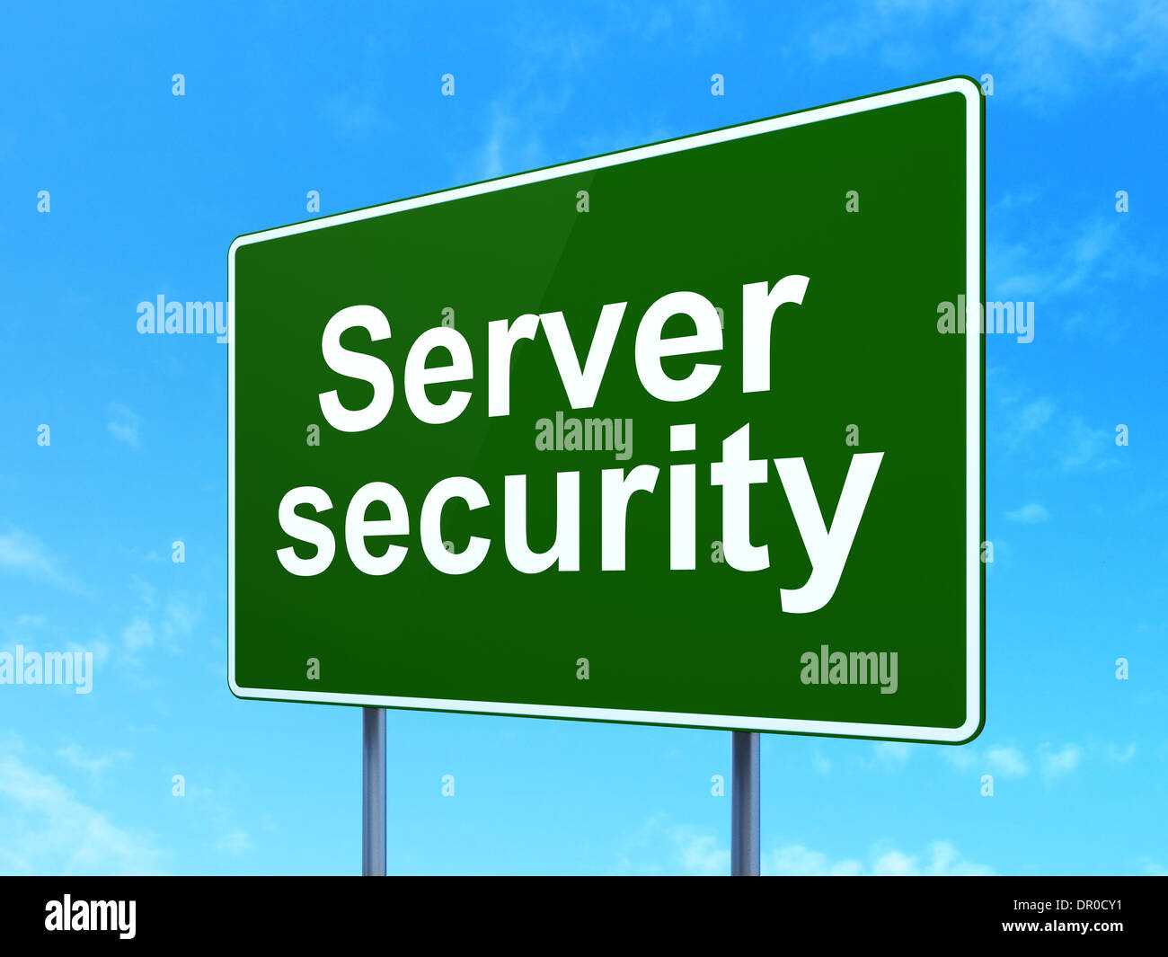 Security concept: Server on road sign background Stock Photo - Alamy