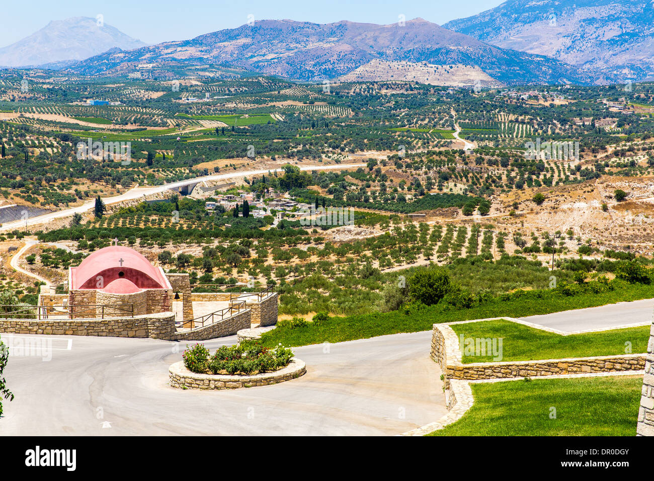 Monastery (friary) in Messara Valley at Crete island in Greece. Messara ...