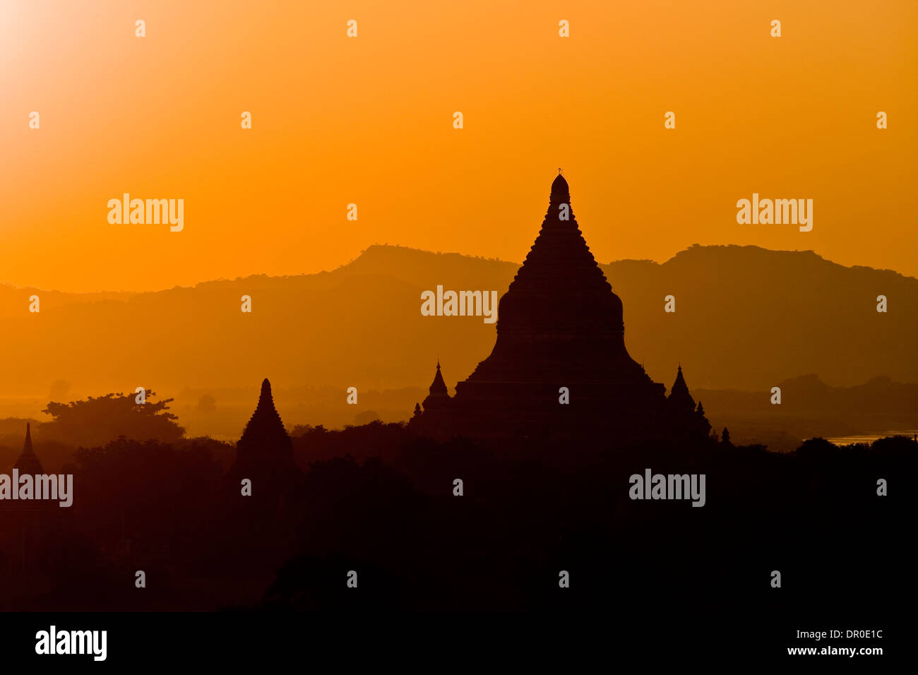 Myanmar, Bagan, Old Bagan, landscape, sunset Stock Photo - Alamy