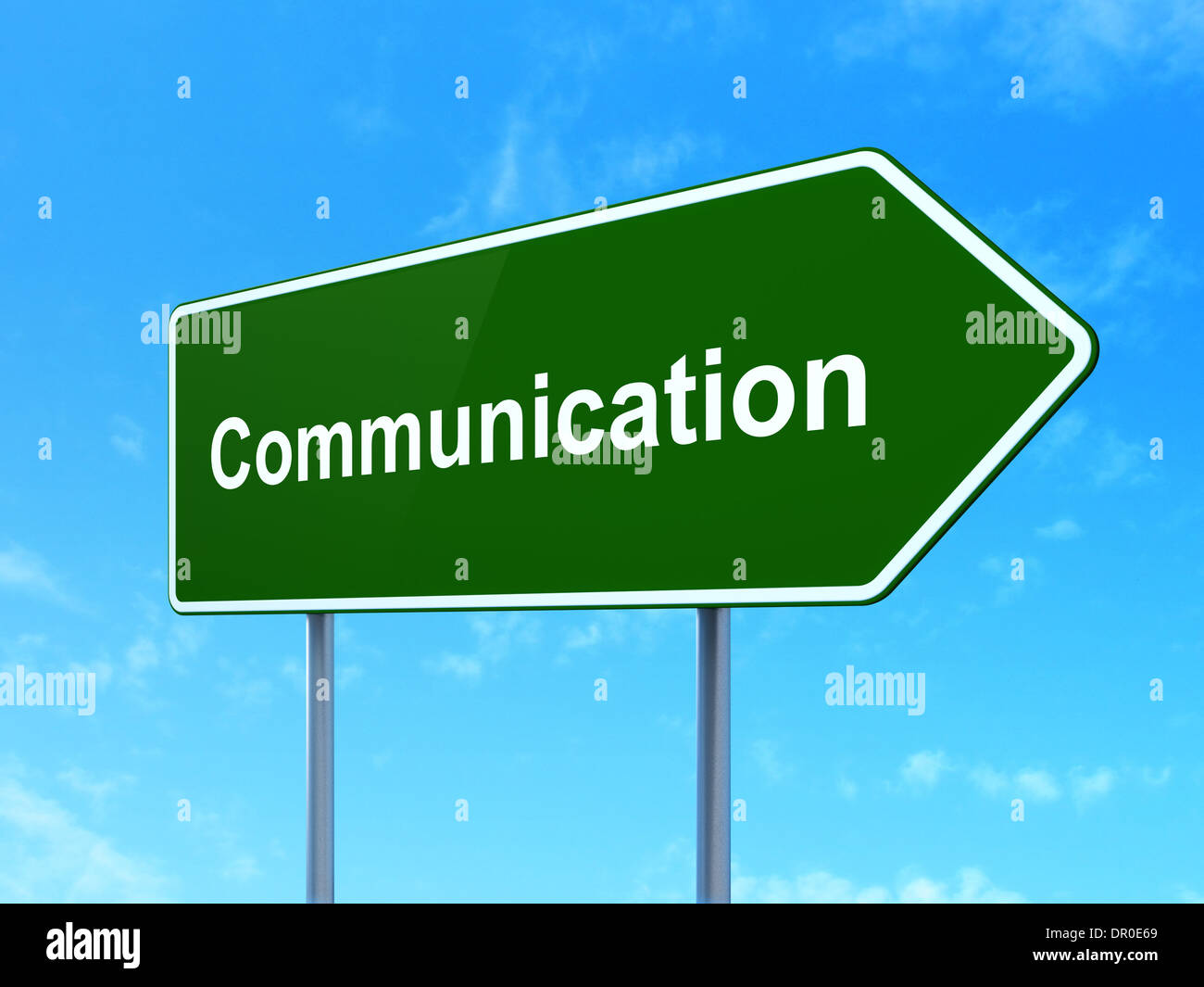 Advertising concept: Communication on road sign background Stock Photo ...