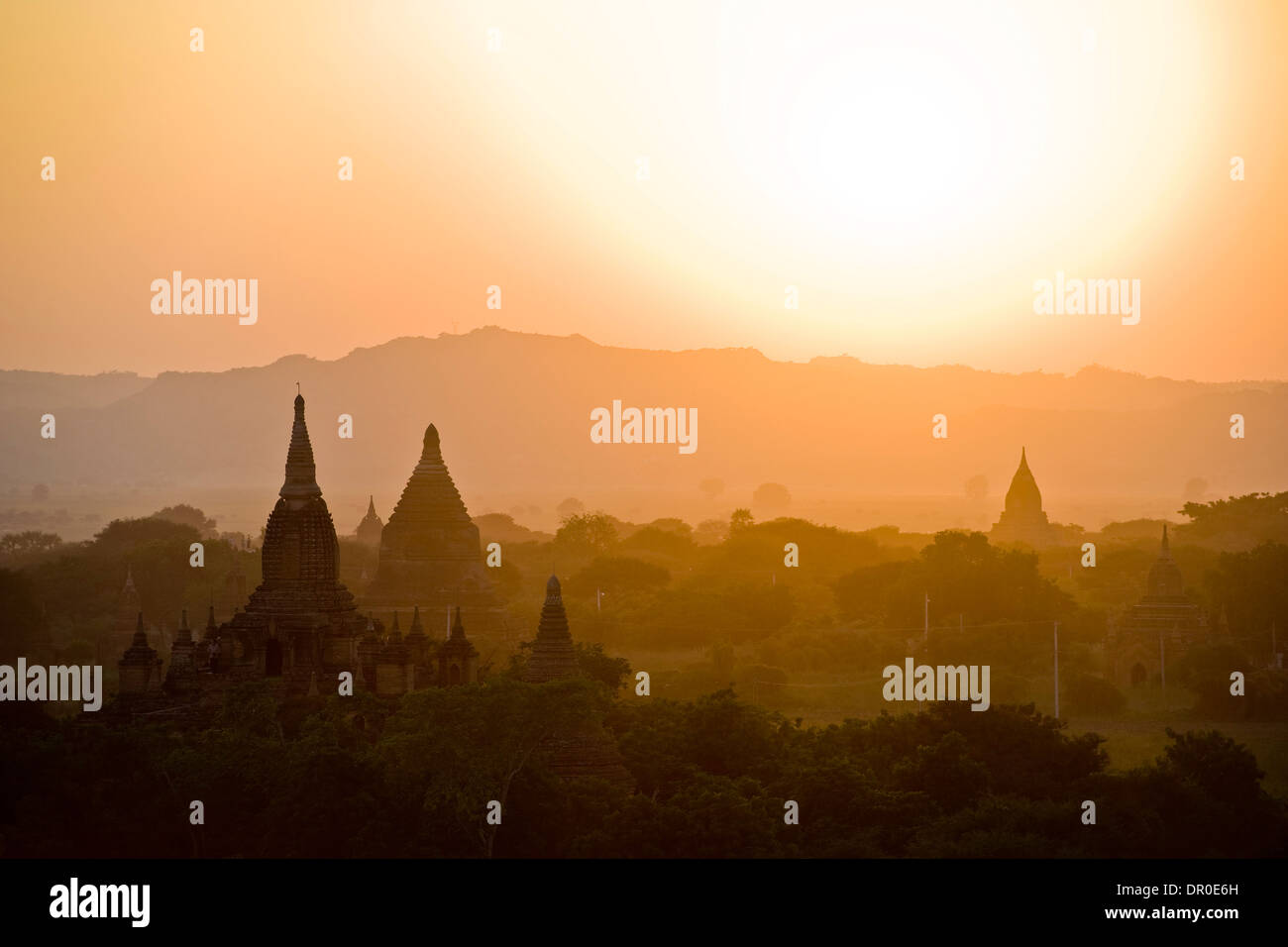 Myanmar, Bagan, Old Bagan, landscape, sunset Stock Photo - Alamy