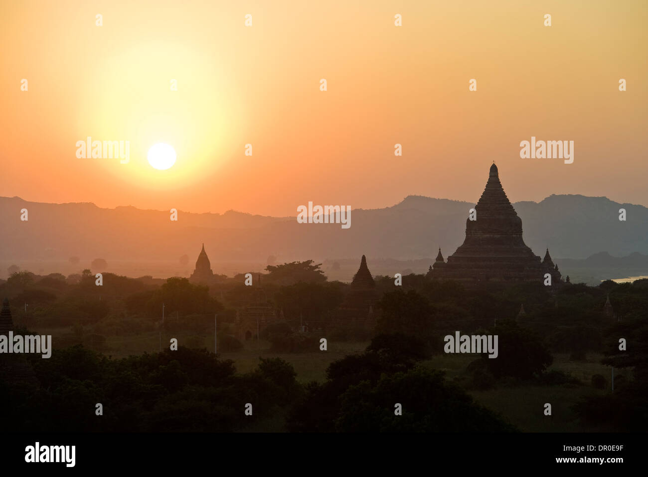 Myanmar, Bagan, Old Bagan, landscape, sunset Stock Photo - Alamy