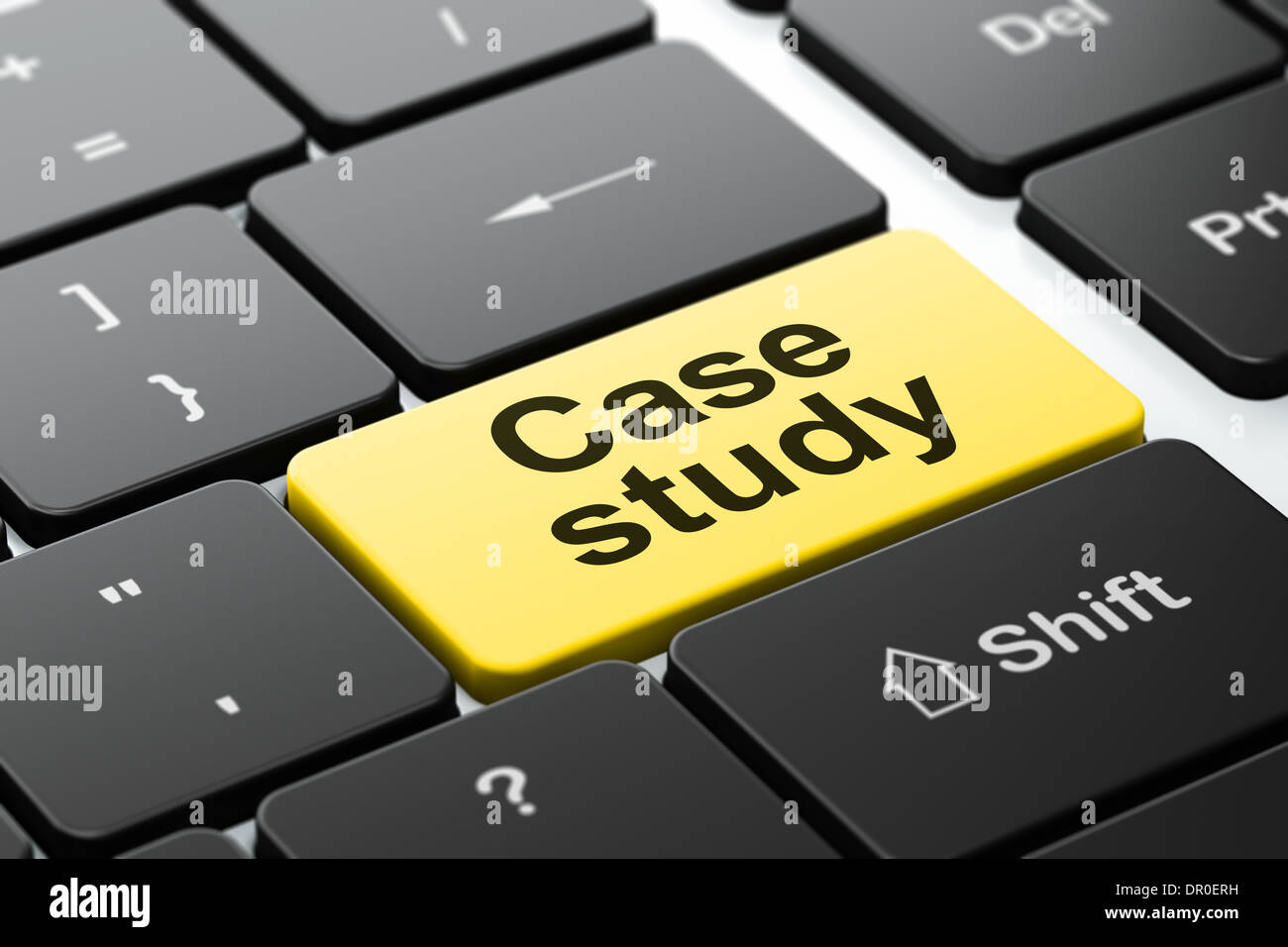 Education concept: Case Study on computer keyboard background Stock ...