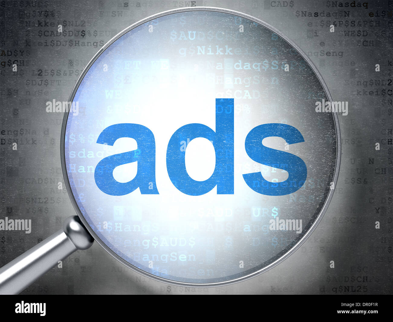 Advertising concept: Ads with optical glass Stock Photo - Alamy