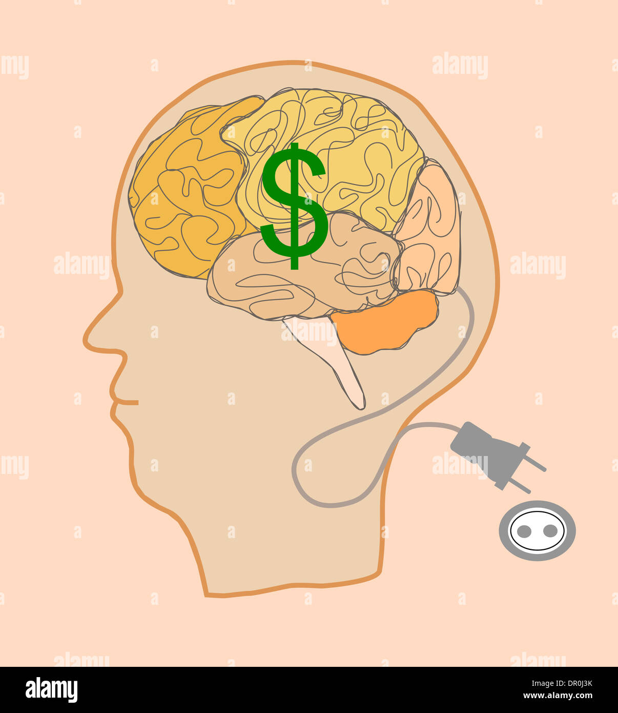 Brain with dollar sign Stock Photo - Alamy
