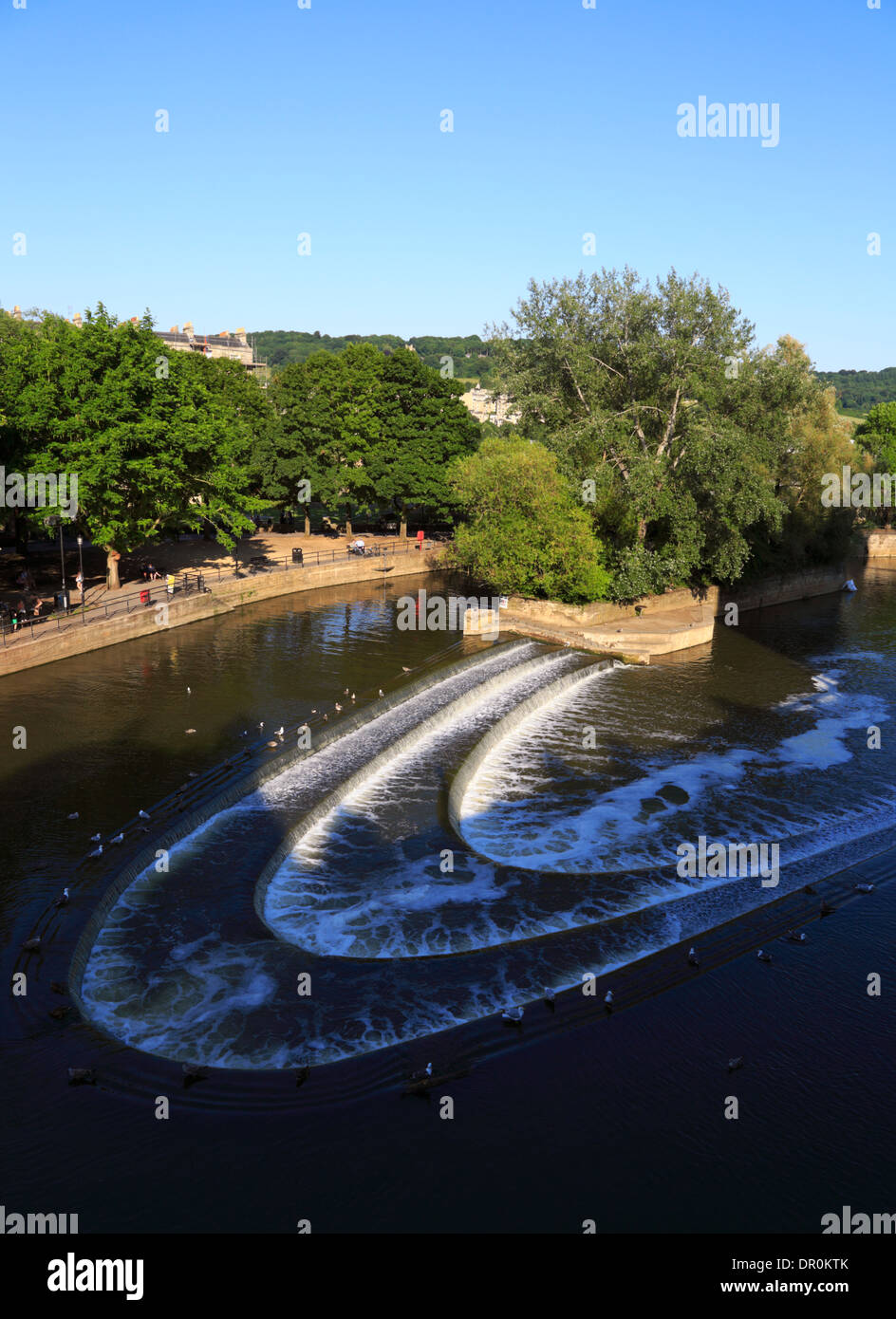 View over part of River Avon in the city of Bath, Somerset, United ...
