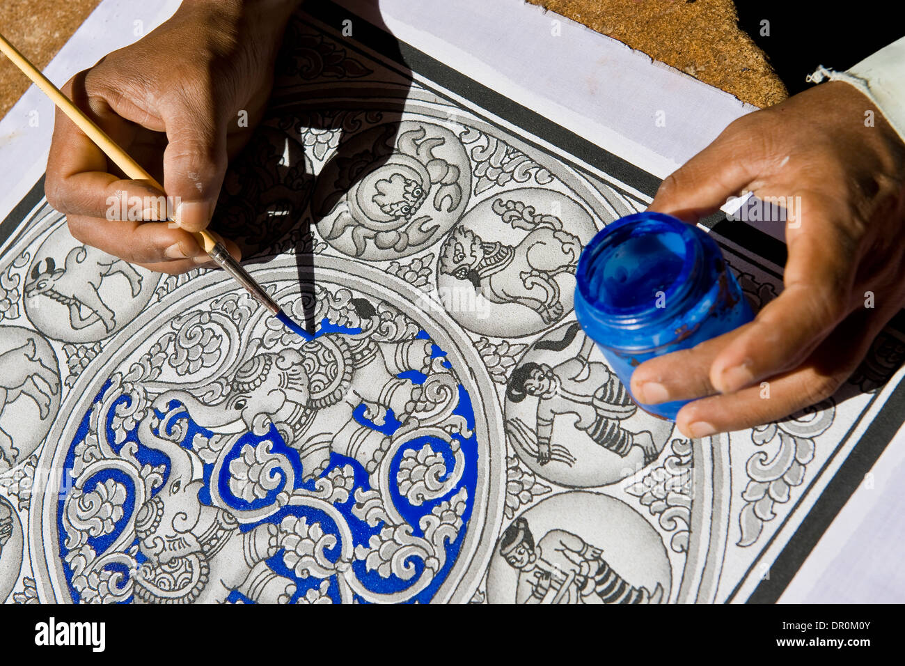Myanmar, Bagan, painter Stock Photo - Alamy