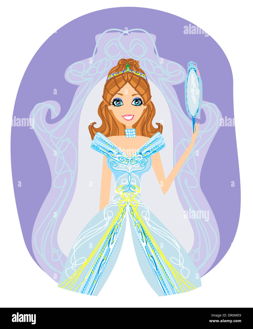 beautiful princess with mirror in her hands Stock Photo - Alamy