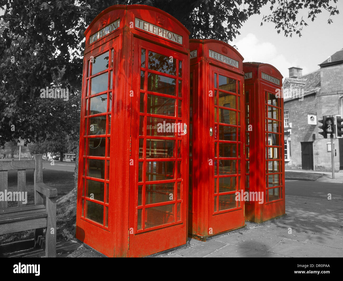 three telephone boxes Stock Photo - Alamy