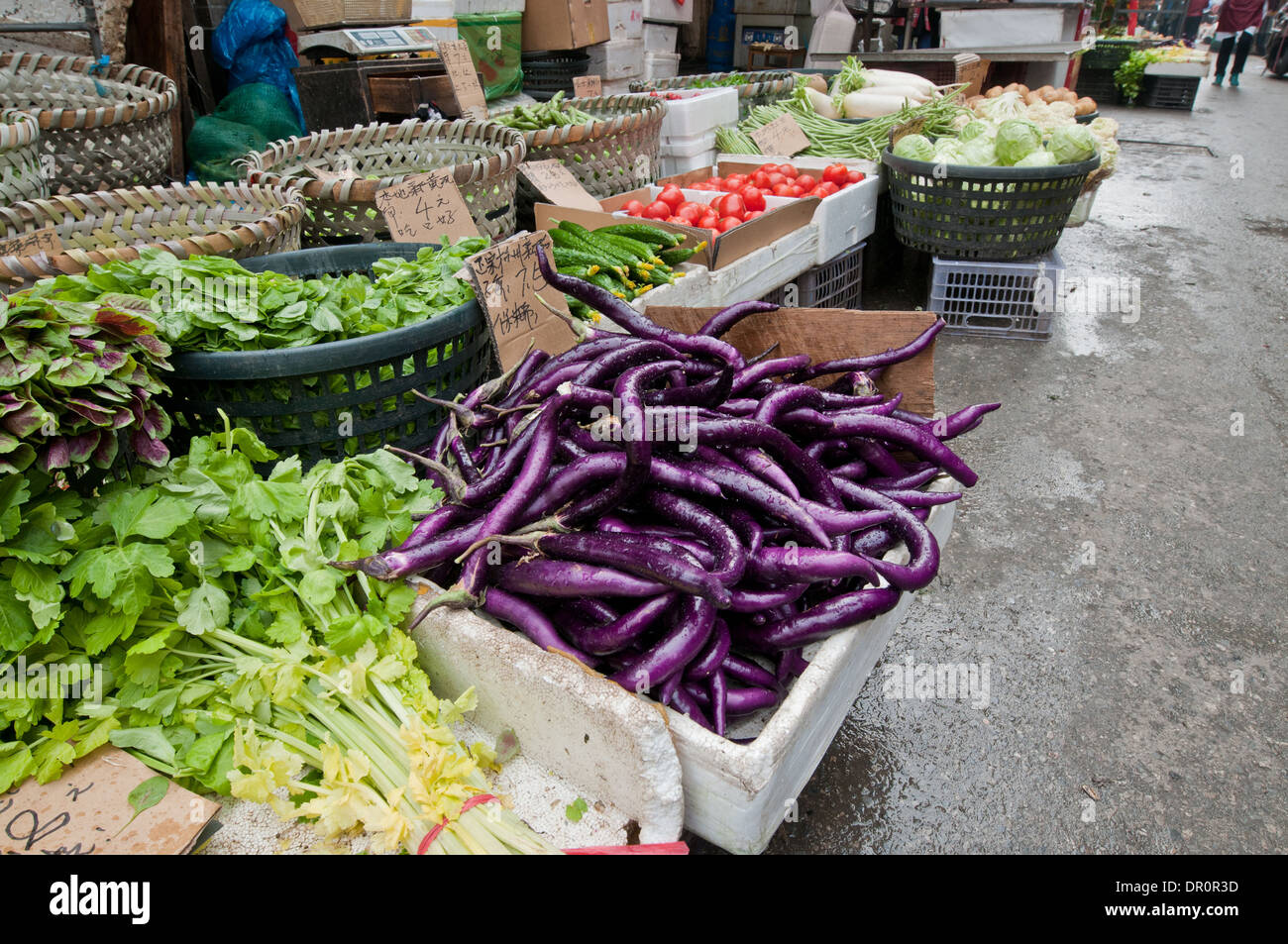 vegetables on food market, Old City in Shanghai, China Stock Photo - Alamy