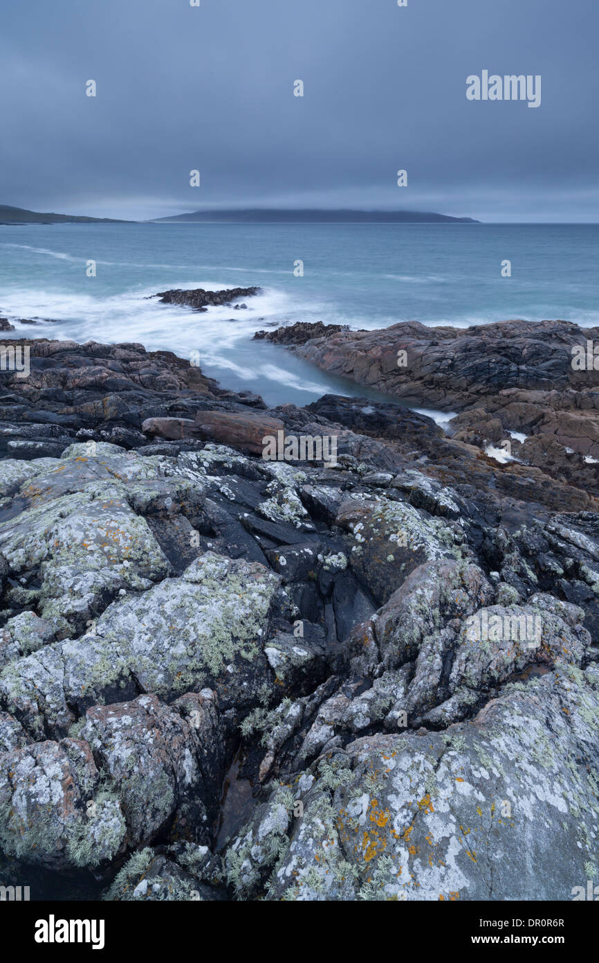 Dramatic coastal scenery near Borve, Isle of Harris, Outer Hebrides ...