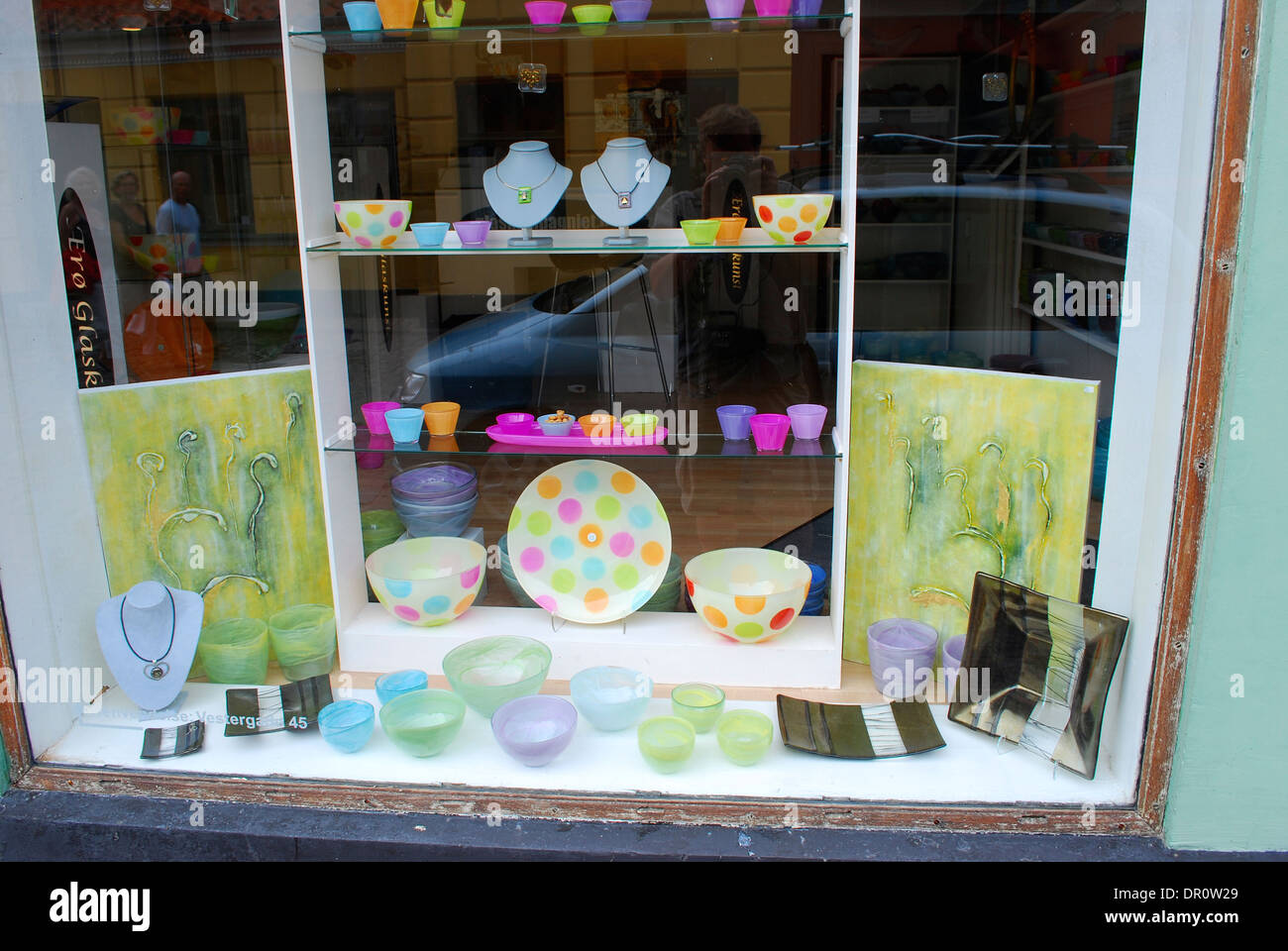 Aero island, shop window in Aeroskobing, fyn, Denmark, Scandinavia ...